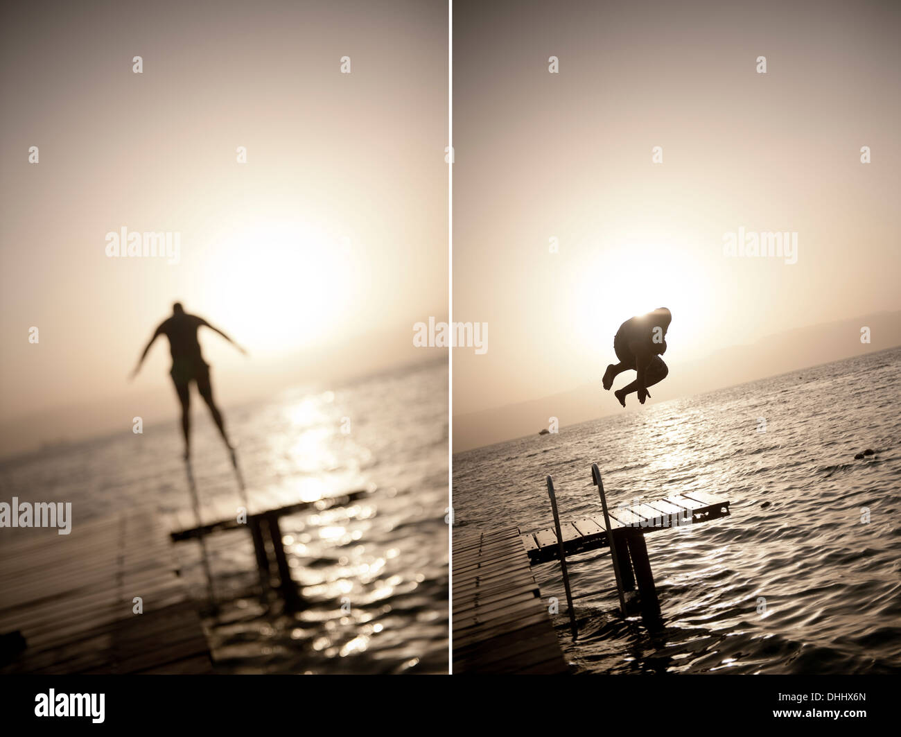 People jump from diving platform hi-res stock photography and images ...