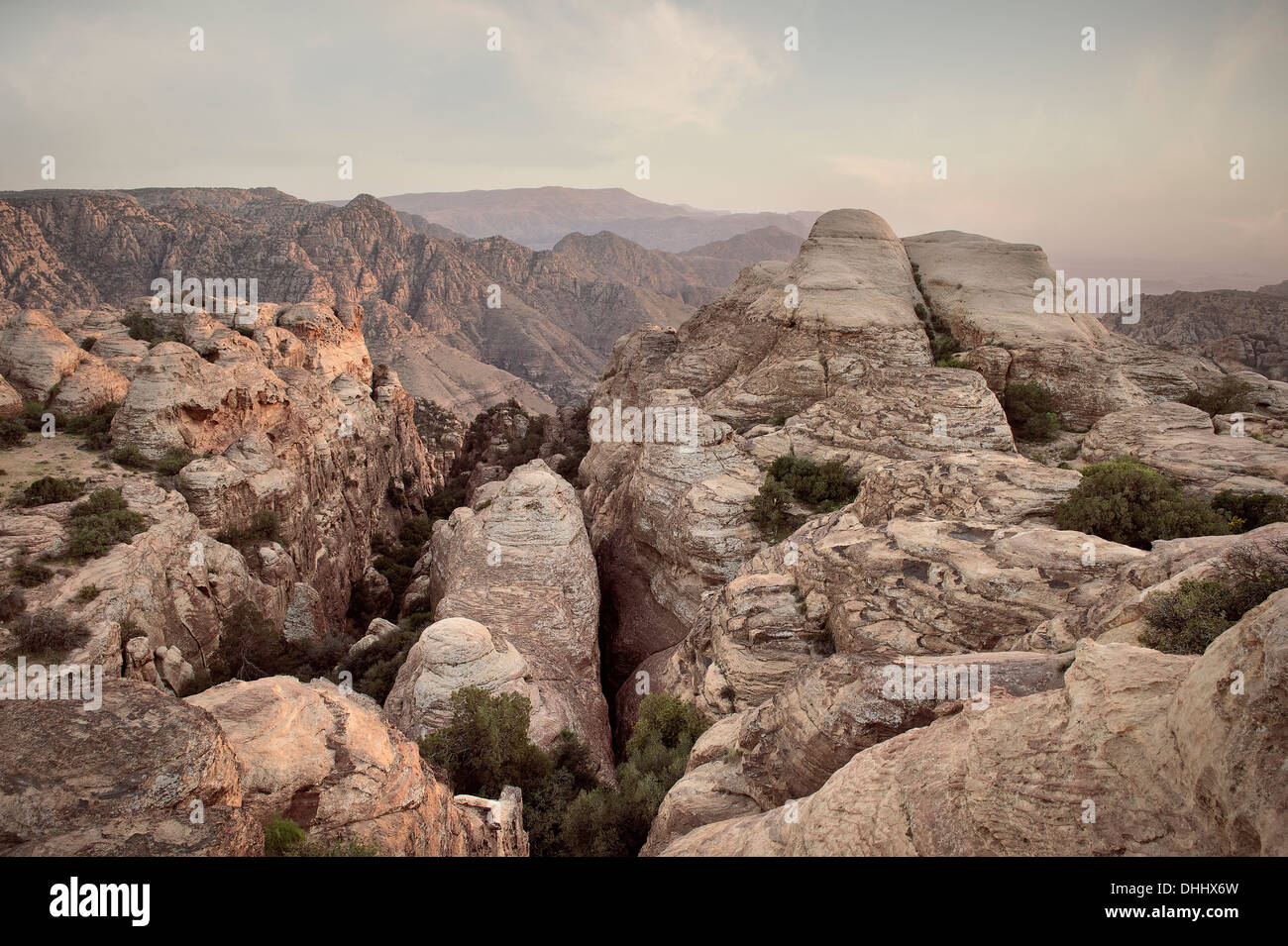Rock formations at Dana nature reserve, UNESCO world herritage, Dana, Jordan, Middle East, Asia ...