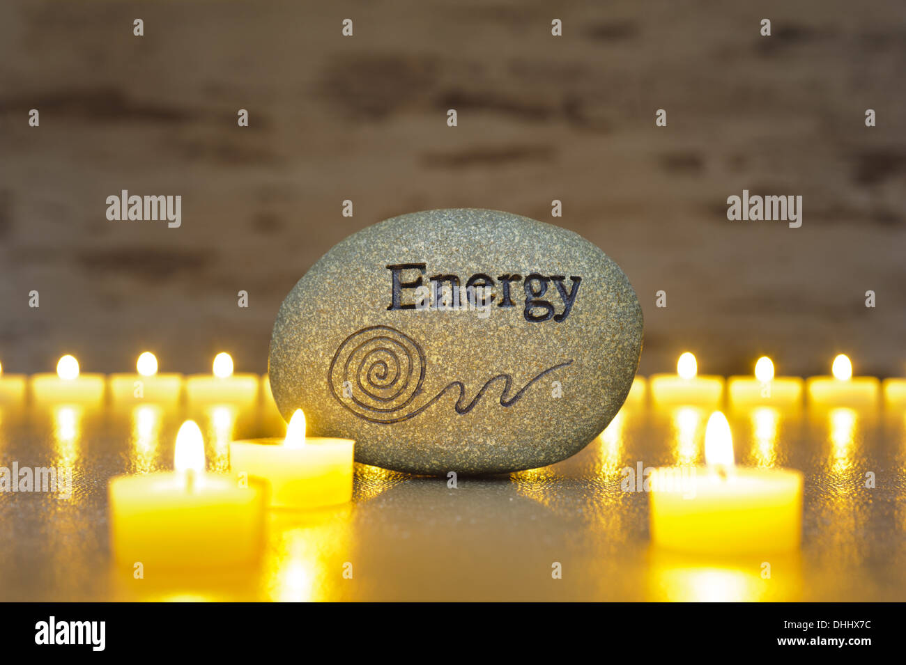 japan zen garden with stone of energy Stock Photo - Alamy