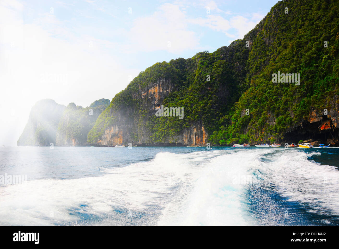 tail of the sea from the speed boat Stock Photo - Alamy