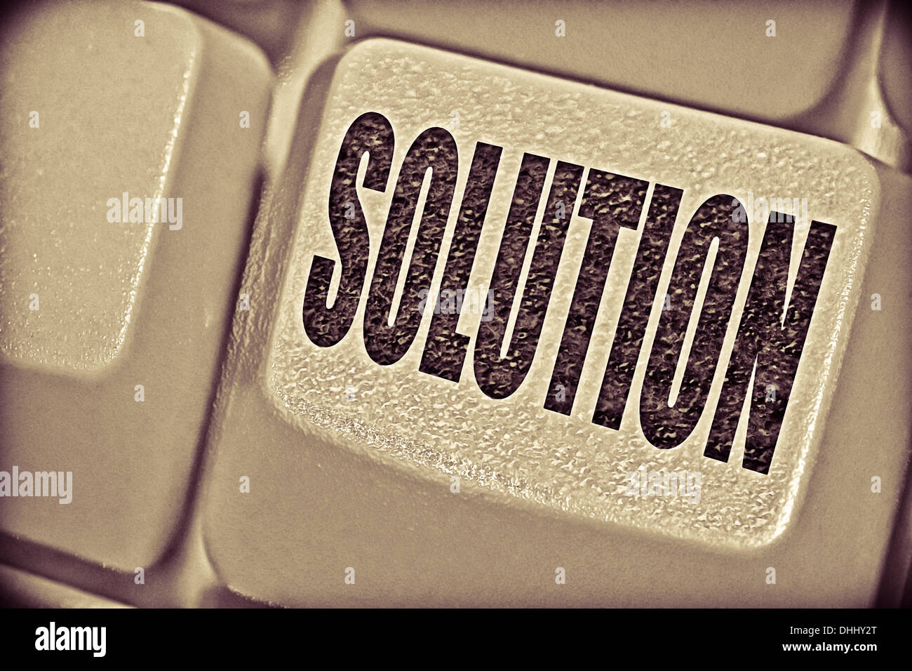 Solution Concept with Computer Key On Keyboard Stock Photo - Alamy