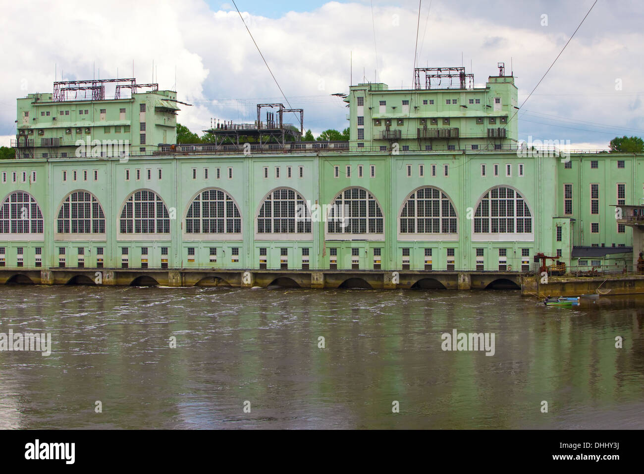 hydro power station on river Volkhov, Russia Stock Photo - Alamy