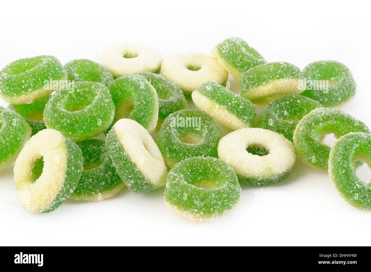 gummy rings shaped on white Stock Photo - Alamy
