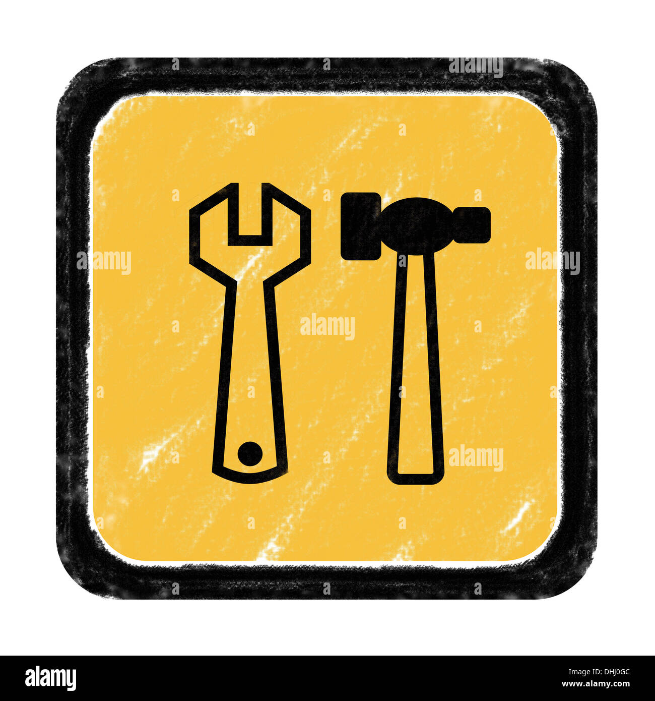 Sign for repair service area by mechanic Stock Photo - Alamy