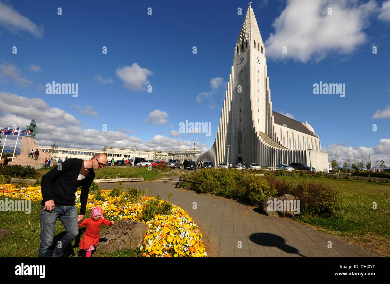 Hallgrims church under clouded sky, Reykjavik, Iceland, Europe Stock ...