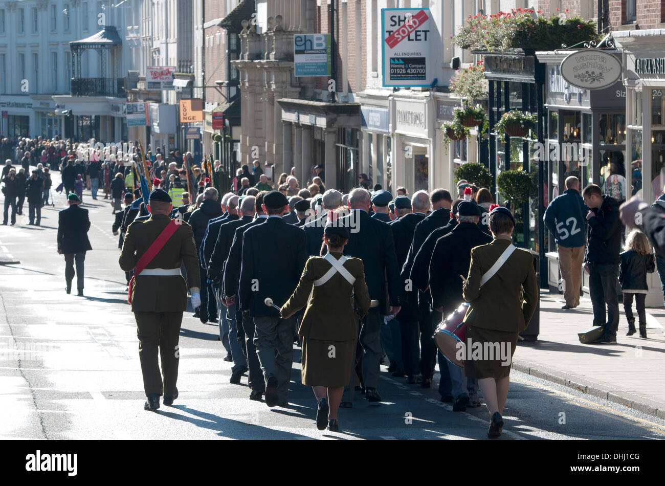 Remembrance Sunday parade, Leamington Spa, UK Stock Photo - Alamy