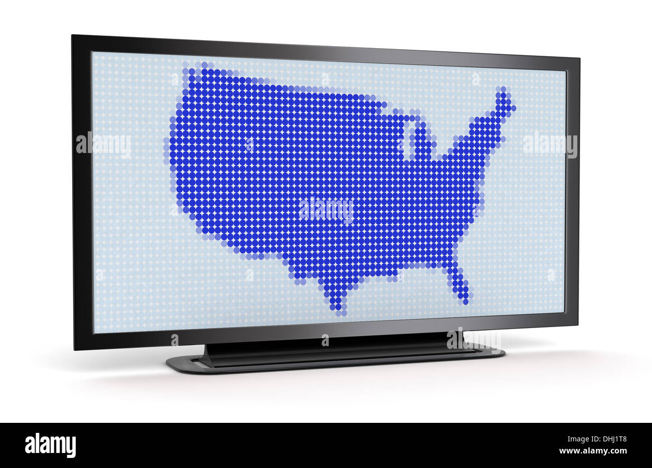 TV with US map (clipping path included Stock Photo - Alamy