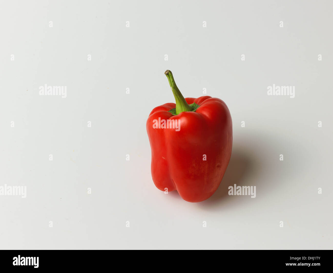 A pepper lying down against a white background with a shadow Stock ...