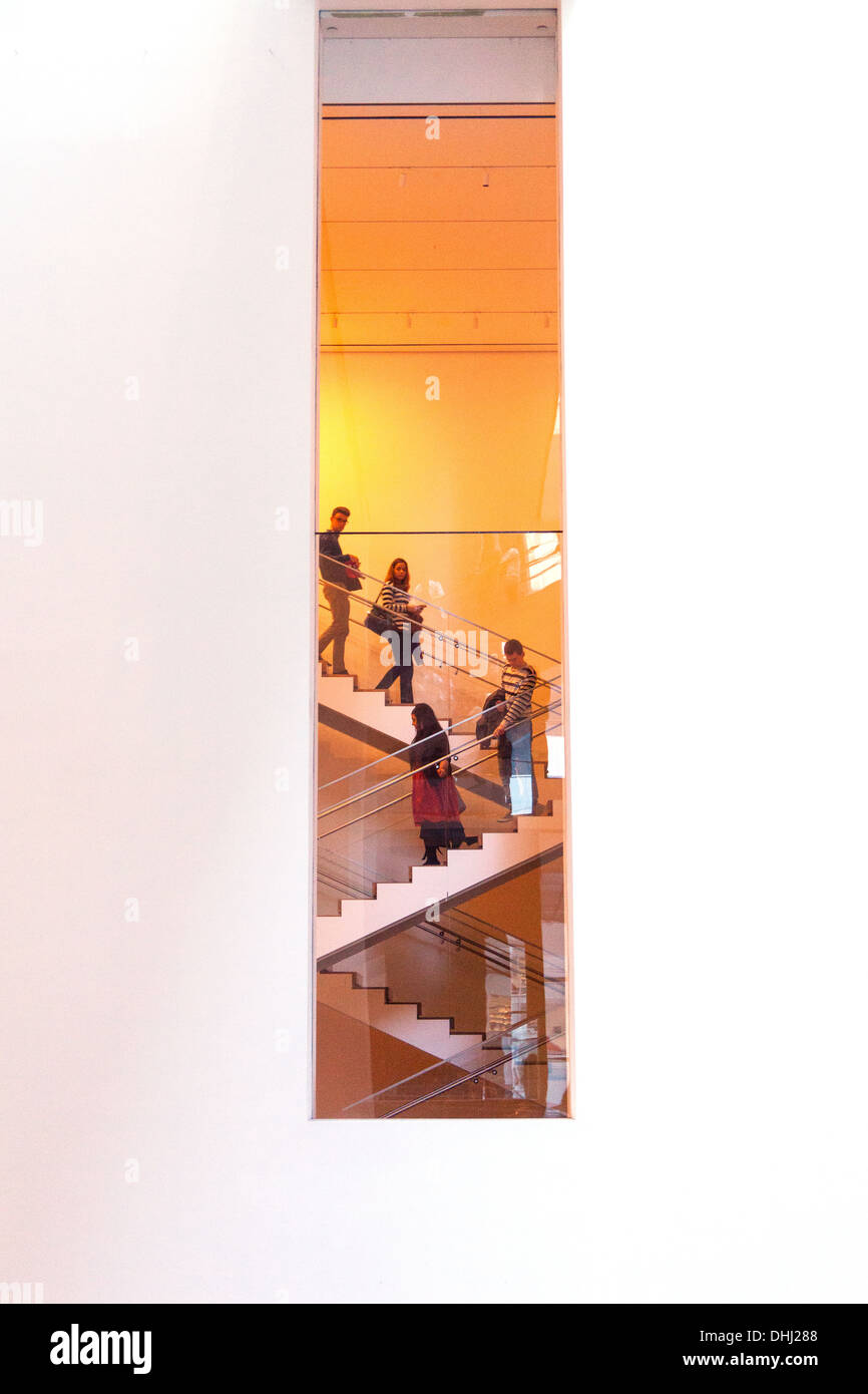Visitors walking down the stairs,The Museum of Modern Art ( MoMA ) New ...