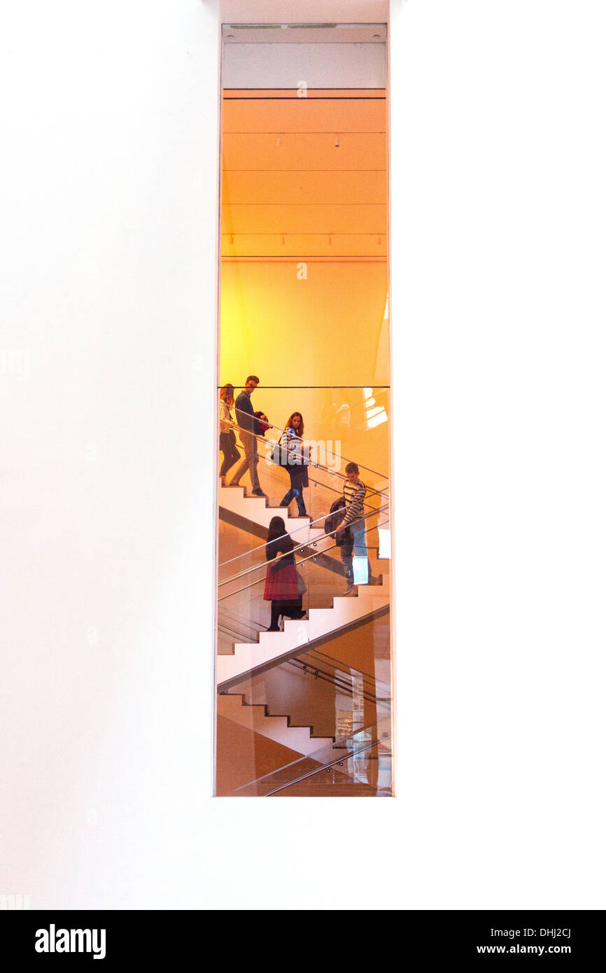 Visitors walking down the stairs,The Museum of Modern Art ( MoMA ) New ...