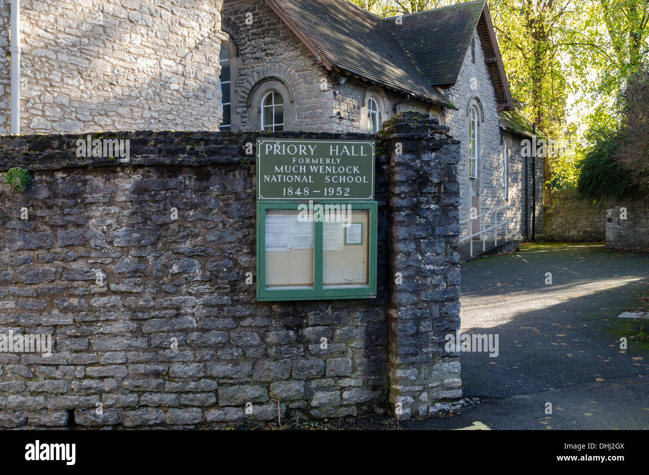 Priory Hall, formerly Much Wenlock National School Stock Photo - Alamy
