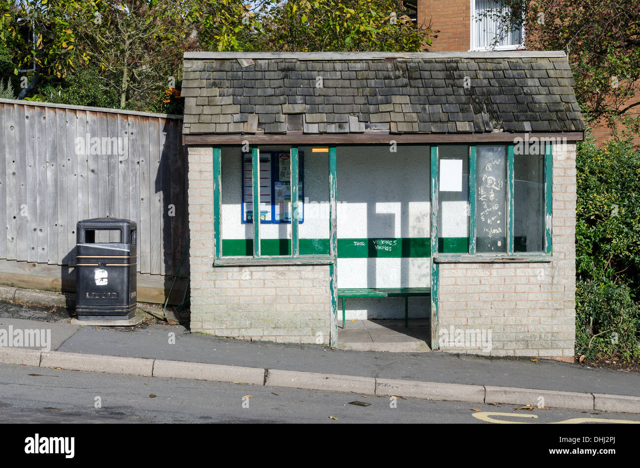 Brick bus shelter in Much Wenlock, Shropshire Stock Photo - Alamy