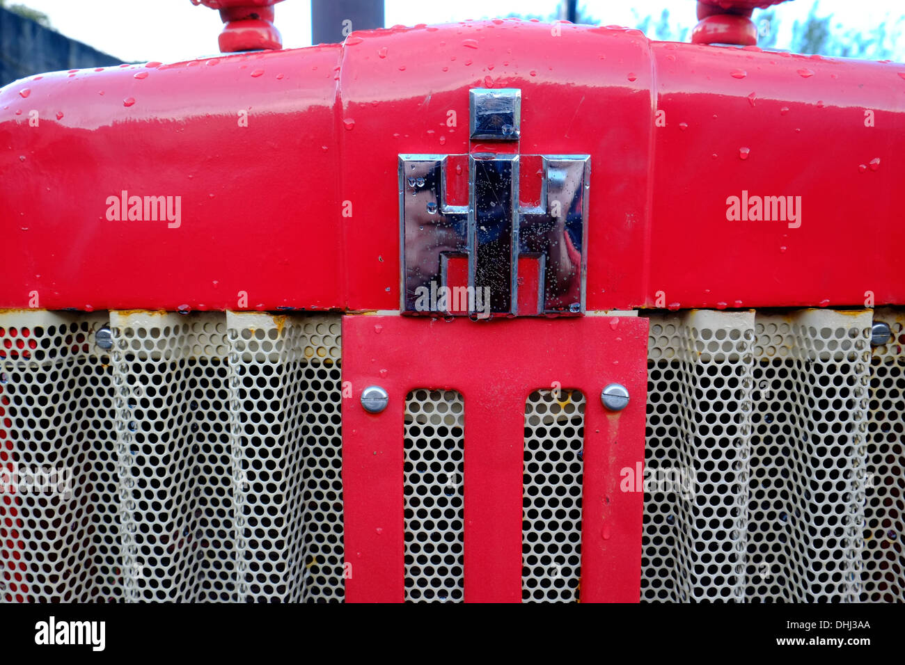 Close-up detail of a restored International Harvester tractor. Devon,UK ...