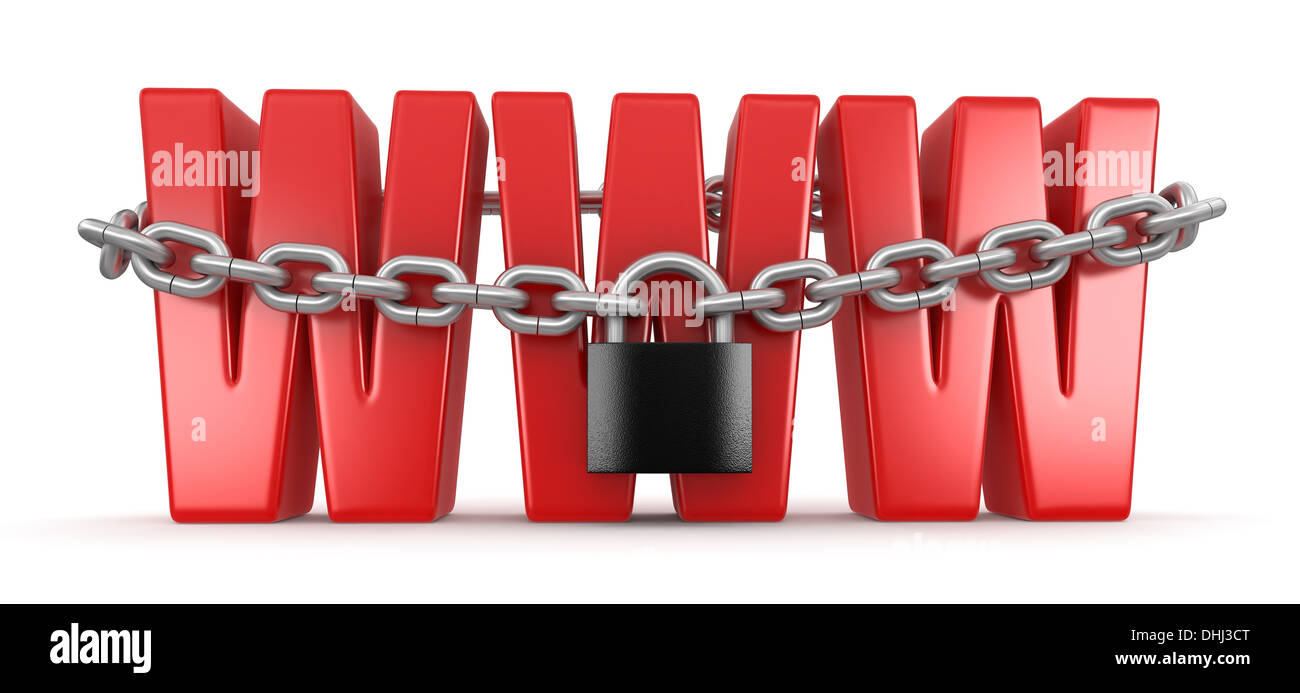 WWW and lock (clipping path included Stock Photo - Alamy