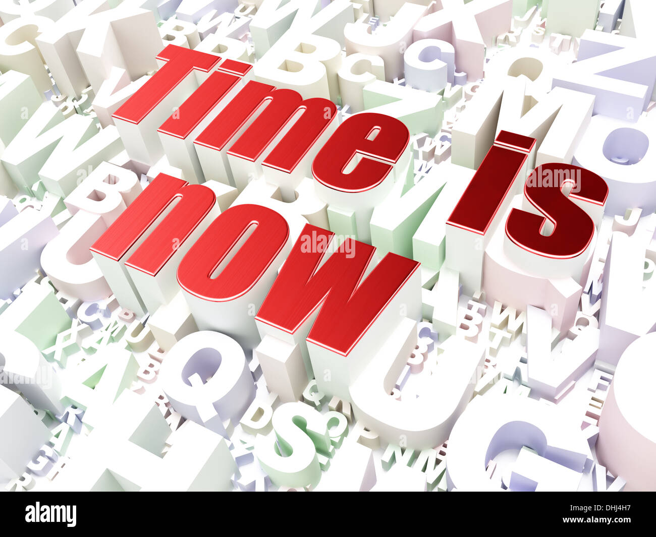 Timeline concept: Time is Now on alphabet background Stock Photo - Alamy