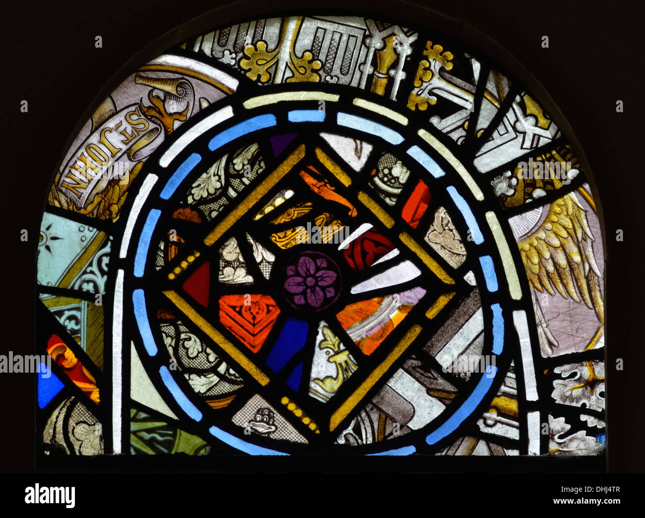 West window (detail). Church of Saint Mary. Wreay, Cumbria, England ...