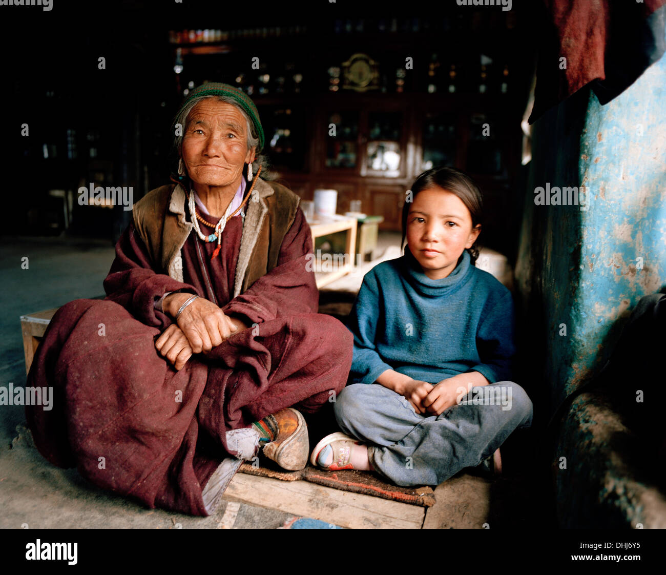 72 year old grandma of family Tsemopa with granddaughter, Ney near ...