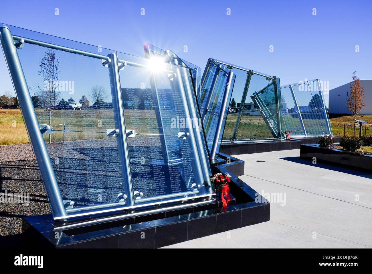 Aurora, Colorado USA 11, November 2013. Flowers are left at the ...