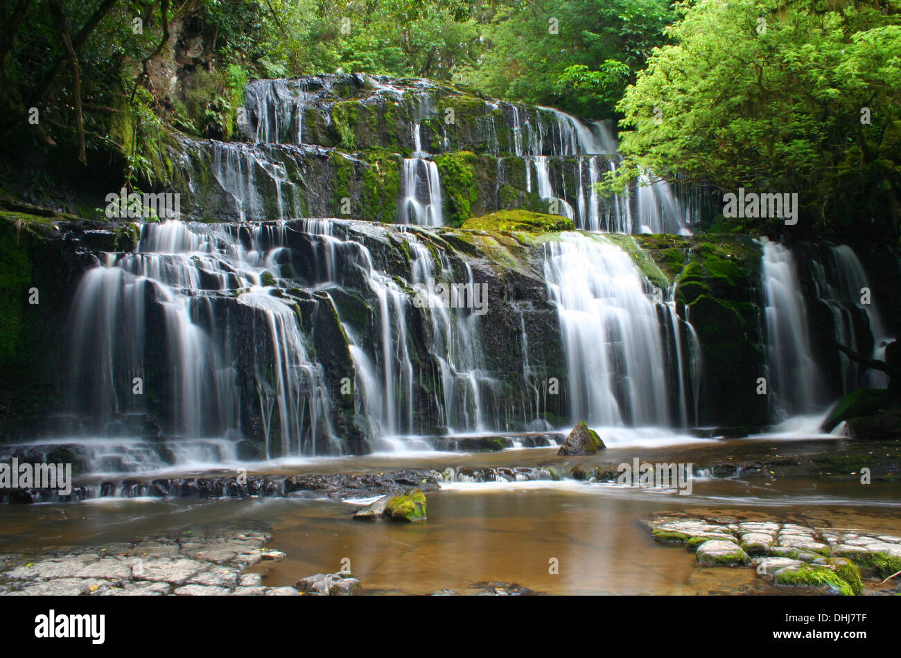 Purakaunui waterfall hi-res stock photography and images - Alamy