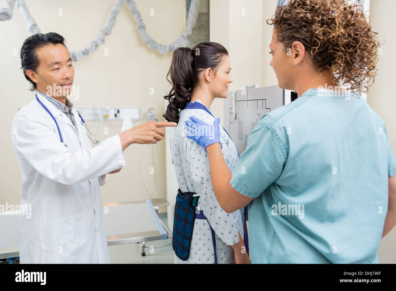 Medical Team Preparing Patient For Chest Xray Stock Photo - Alamy