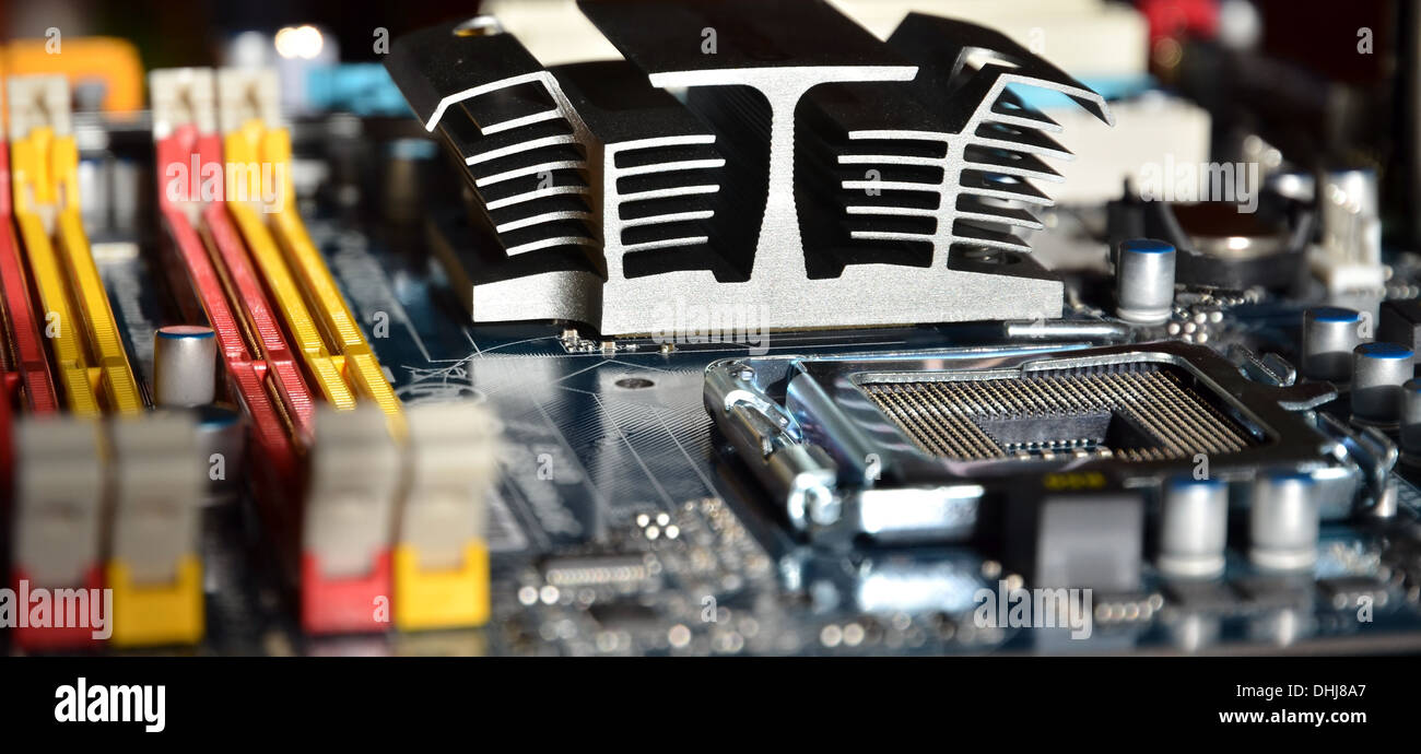 Computer mainboard detail cooling elements cpu socket Stock Photo - Alamy Computer mainboard detail cooling elements cpu socket Stock Photo - Alamy