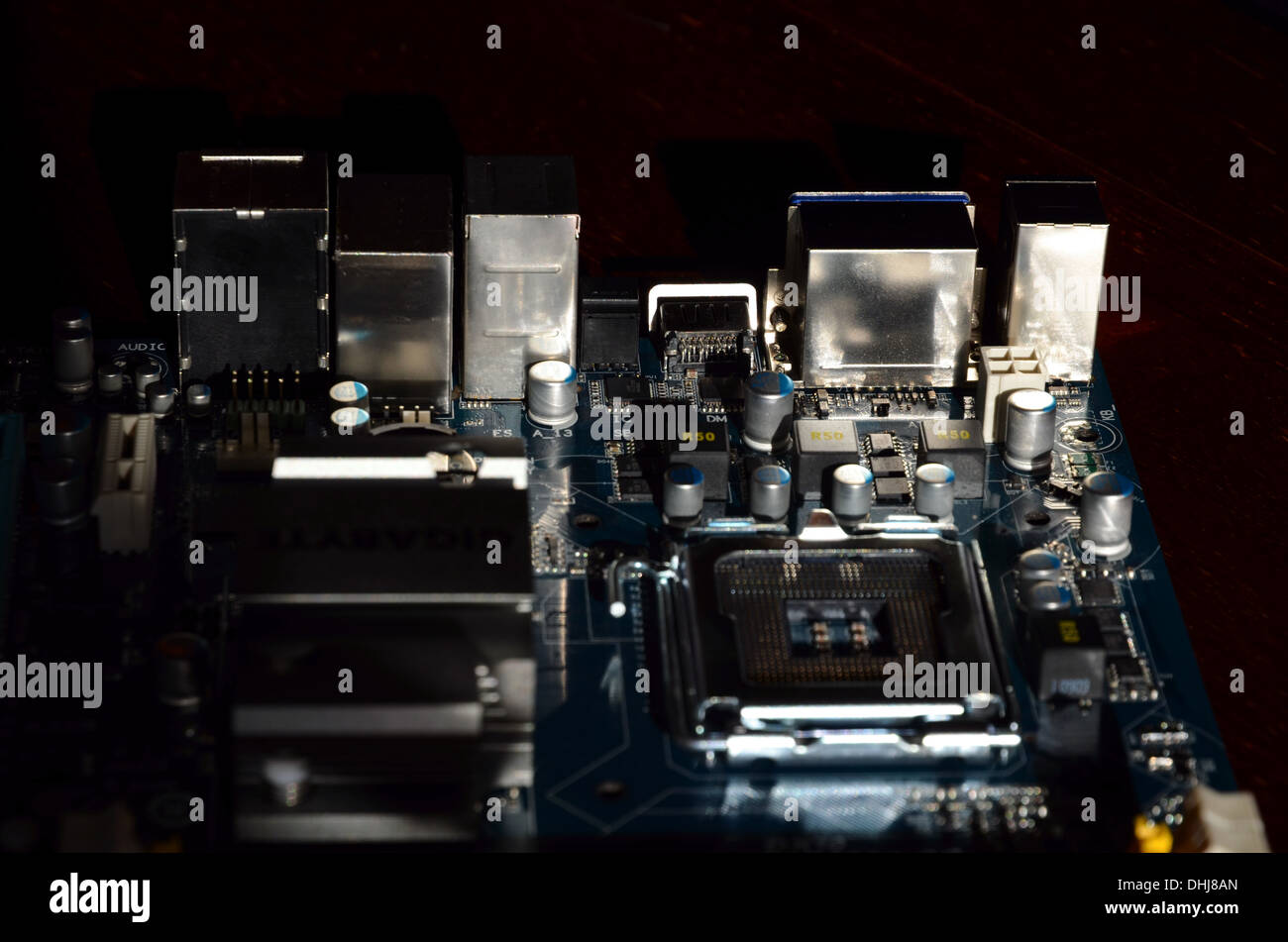 Computer mainboard detail elements Stock Photo - Alamy