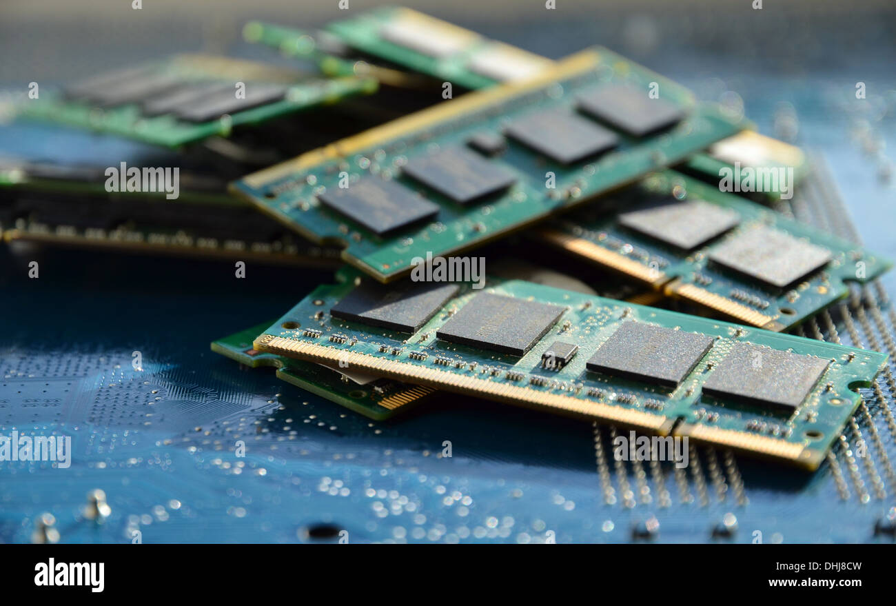 Pile of computer memory details Stock Photo - Alamy