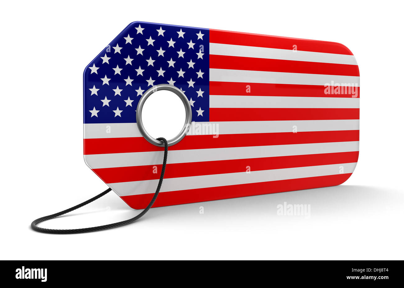 Label with American Flag (clipping path included Stock Photo - Alamy