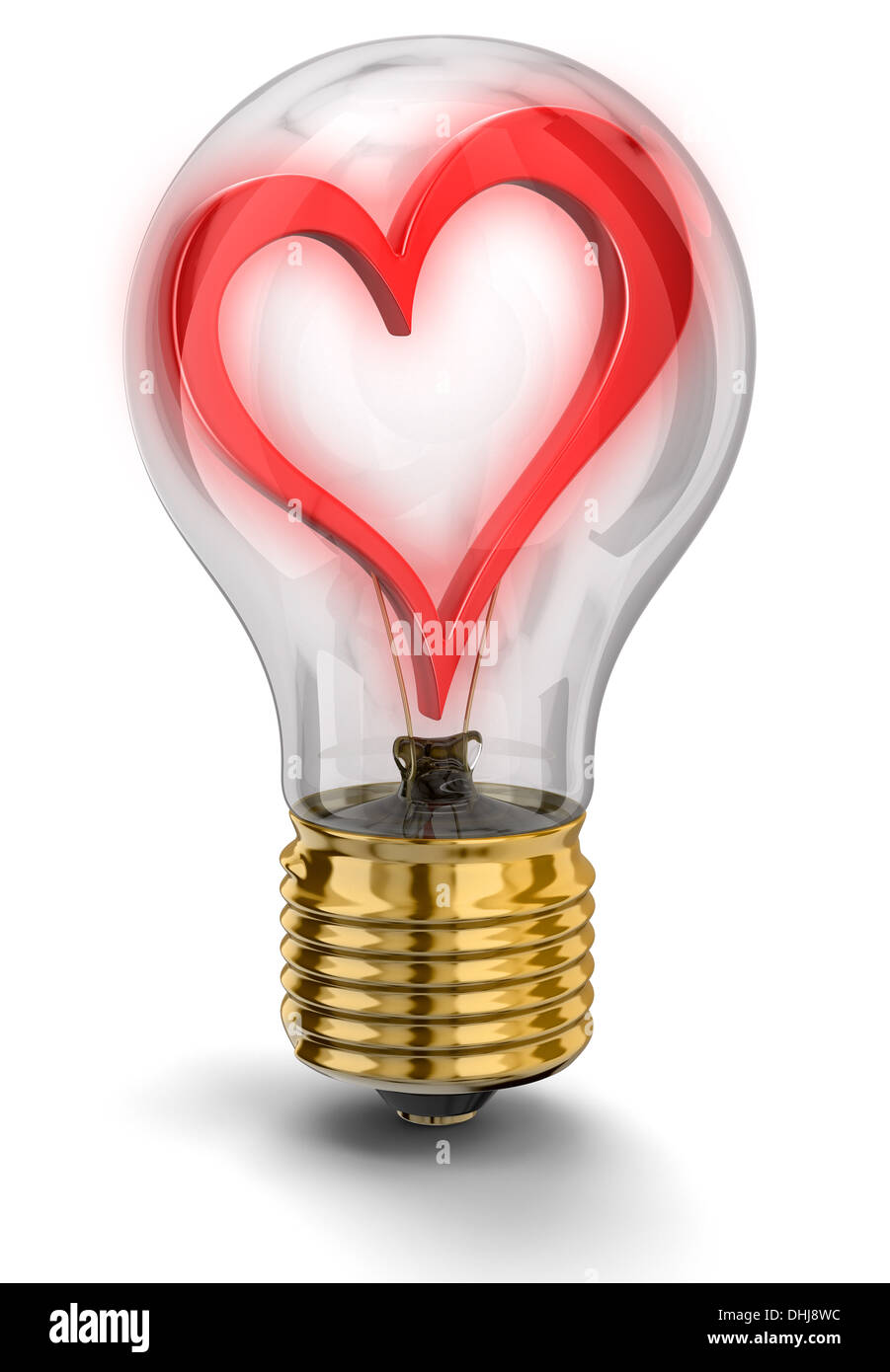 Light bulb with Heart Stock Photo - Alamy