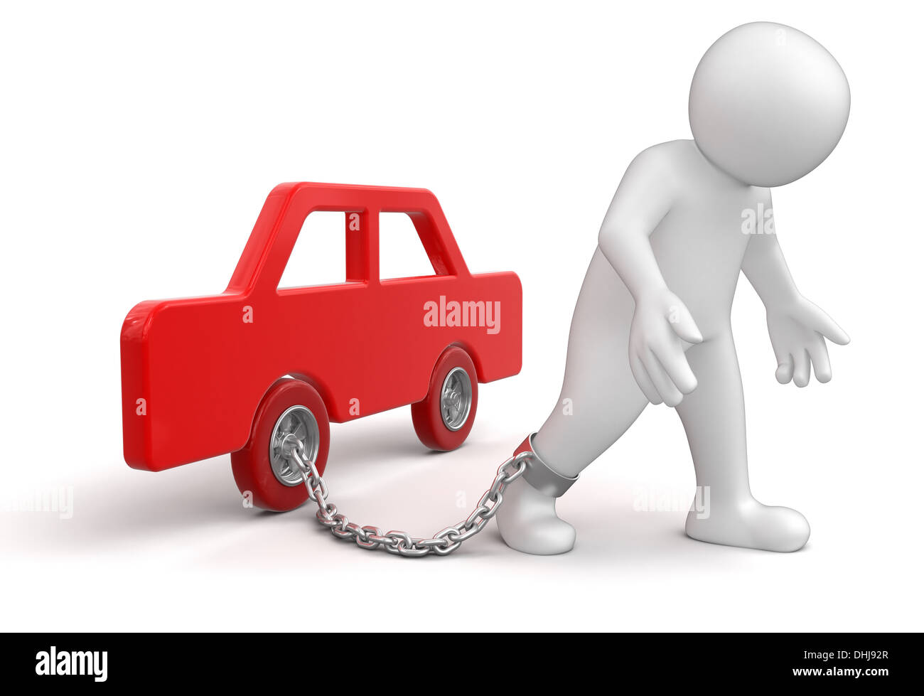 Man and car (clipping path included Stock Photo - Alamy