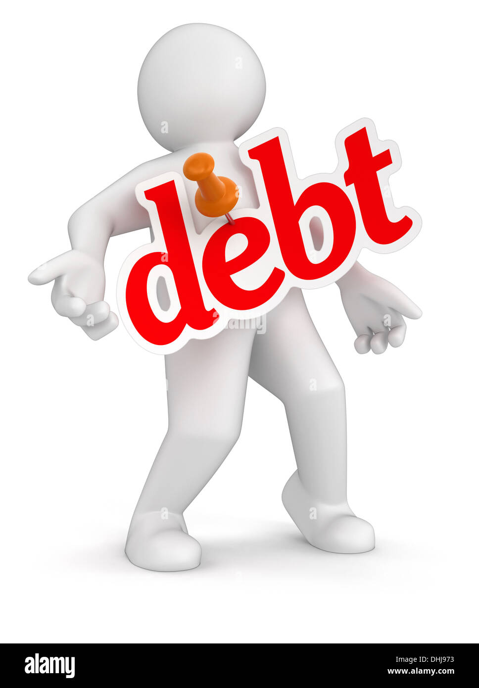 Man and debt (clipping path included Stock Photo - Alamy