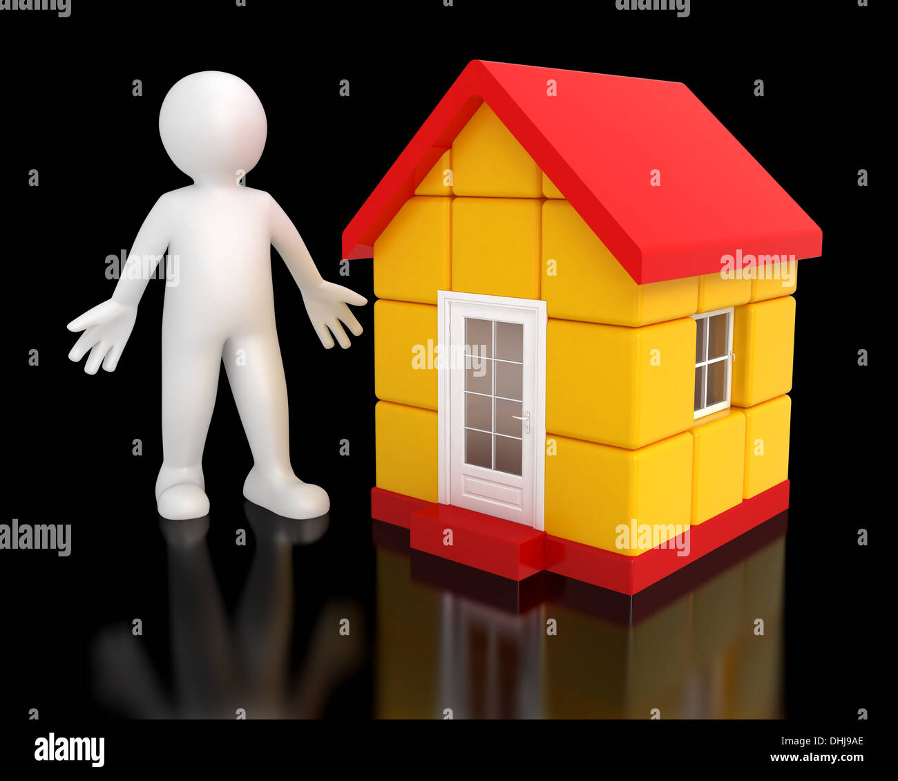 Man and house (clipping path included Stock Photo - Alamy