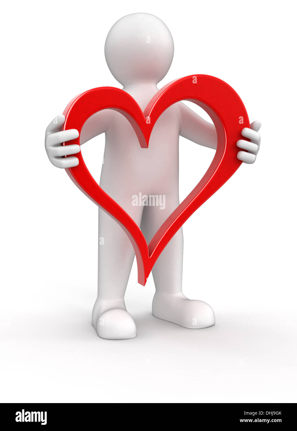 man and heart (clipping path included Stock Photo - Alamy