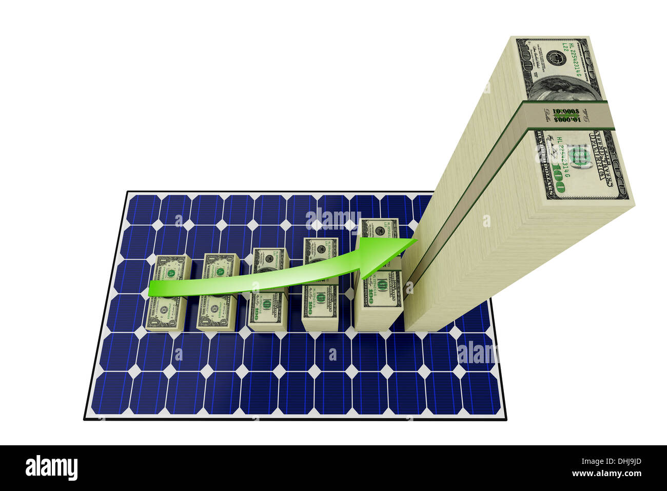 Solar Panel - Bar graphs made from Dollar banknotes Stock Photo - Alamy