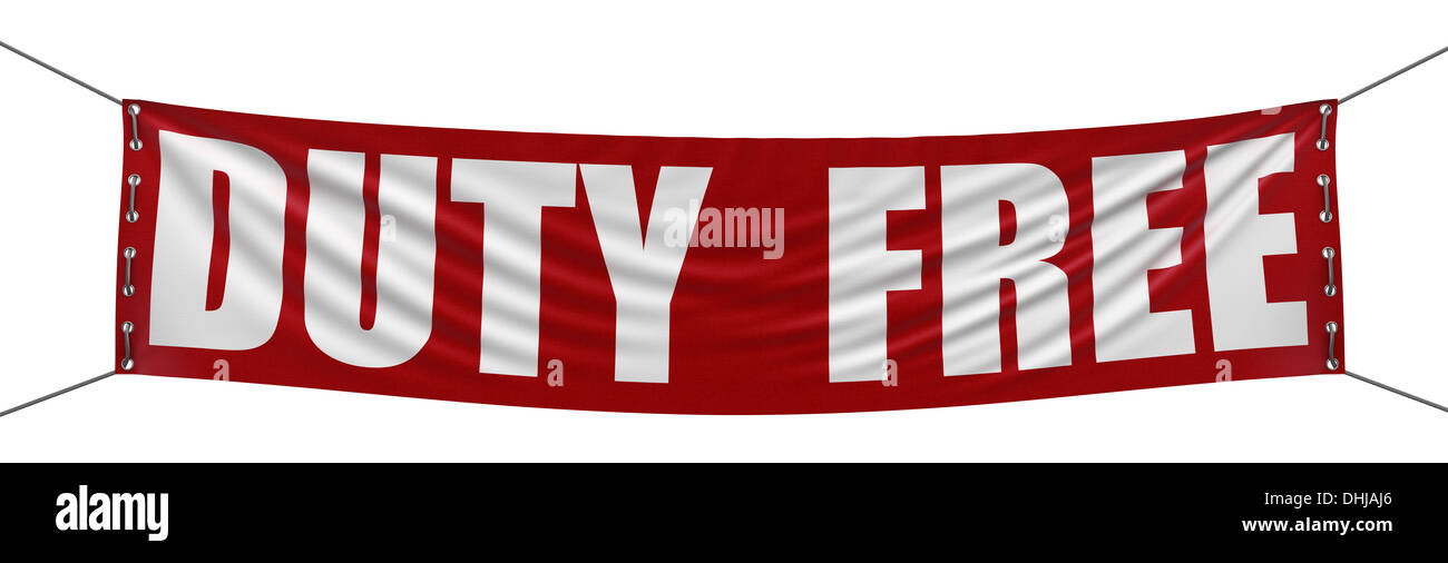 Duty free Banner (clipping path included Stock Photo - Alamy