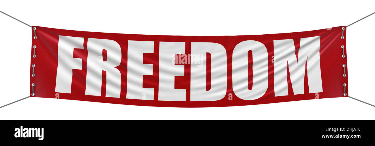 Freedom Banner (clipping path included Stock Photo - Alamy