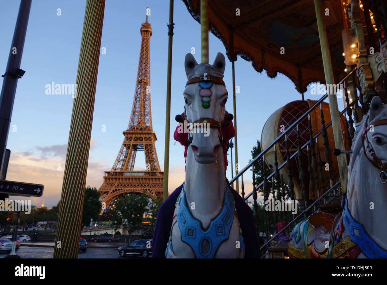 Eiffel tower carousel horse paris hi-res stock photography and images ...