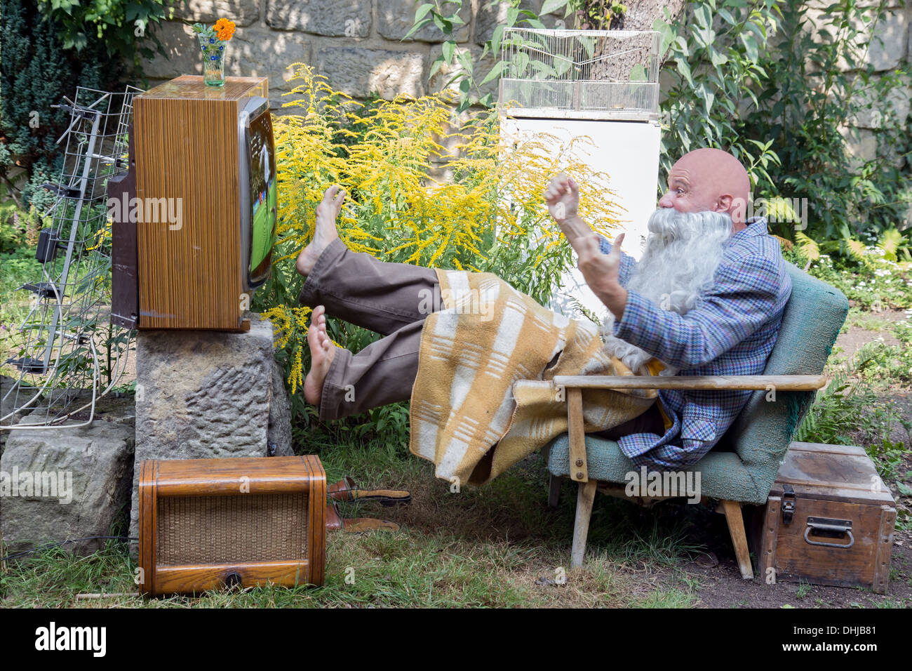 Cheerful TV fans Stock Photo - Alamy