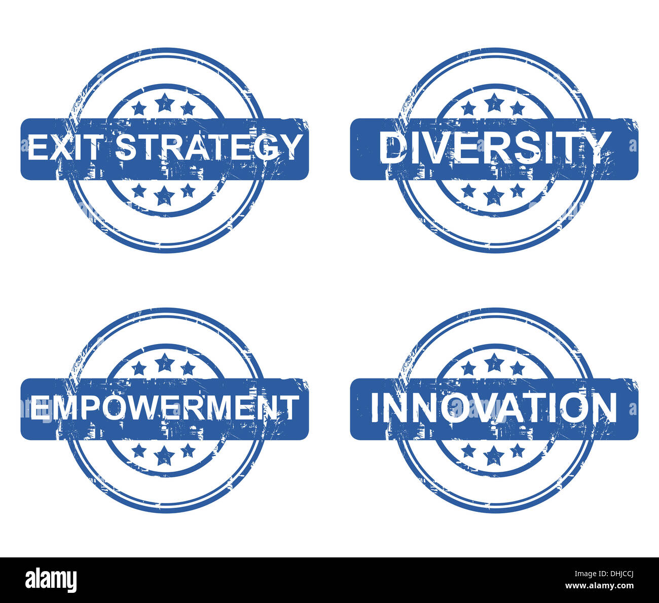 Set of business concept stamps with stars isolated on a white ...