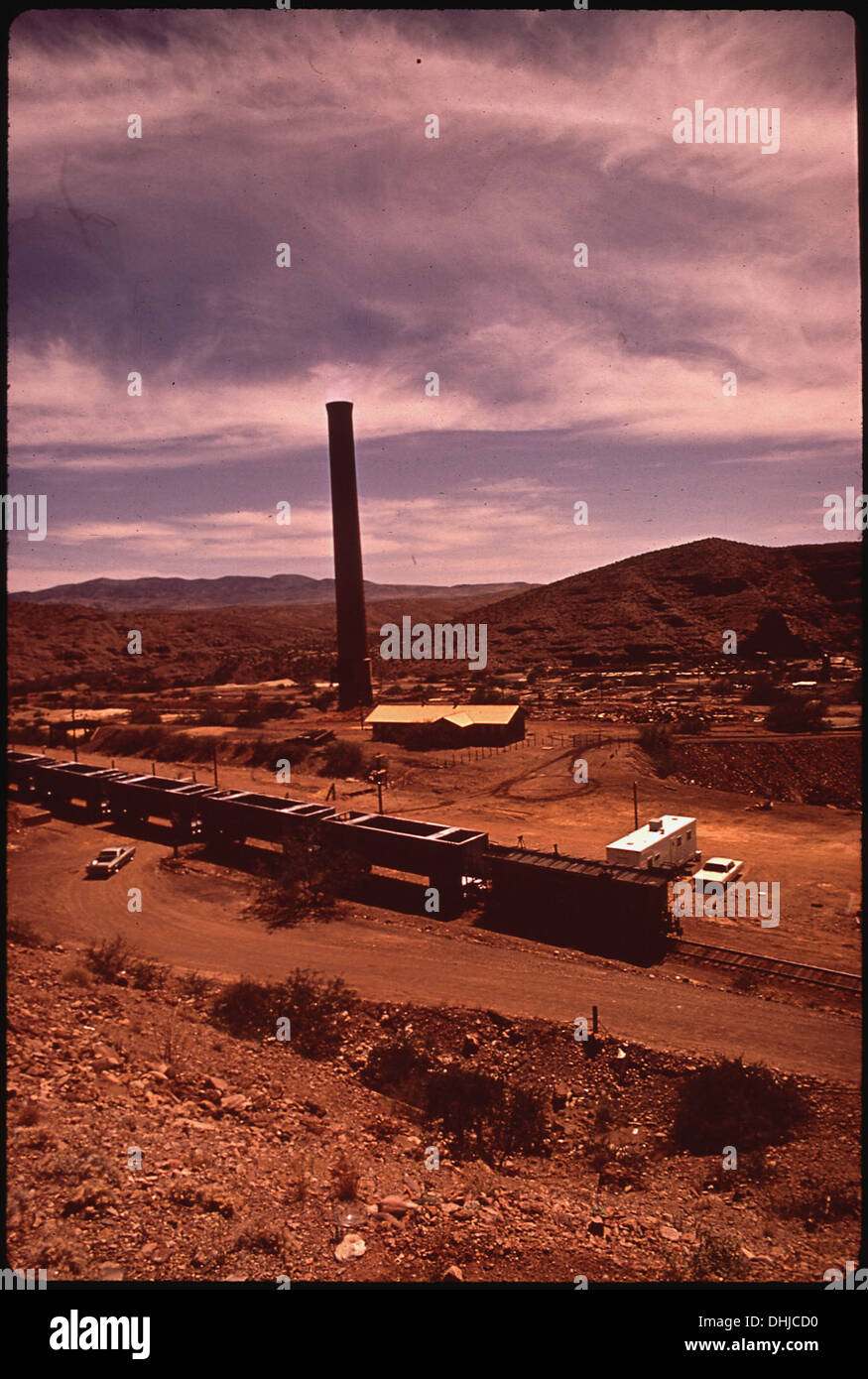 The photograph shows an abandoned mine, a remnant of past industrial ...