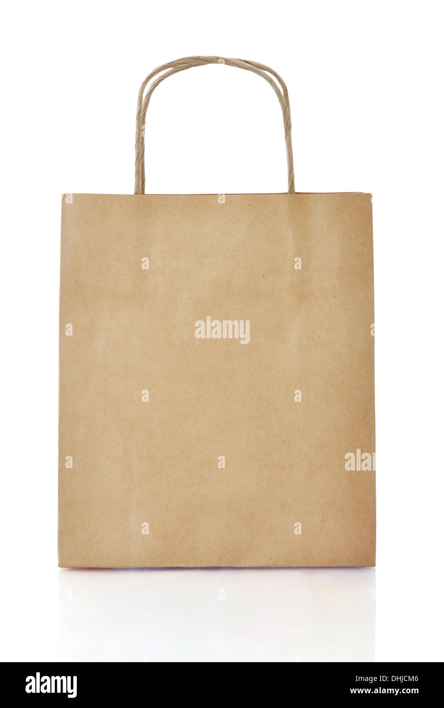 Paper brown shopping bag isolated on white background. Clipping path ...