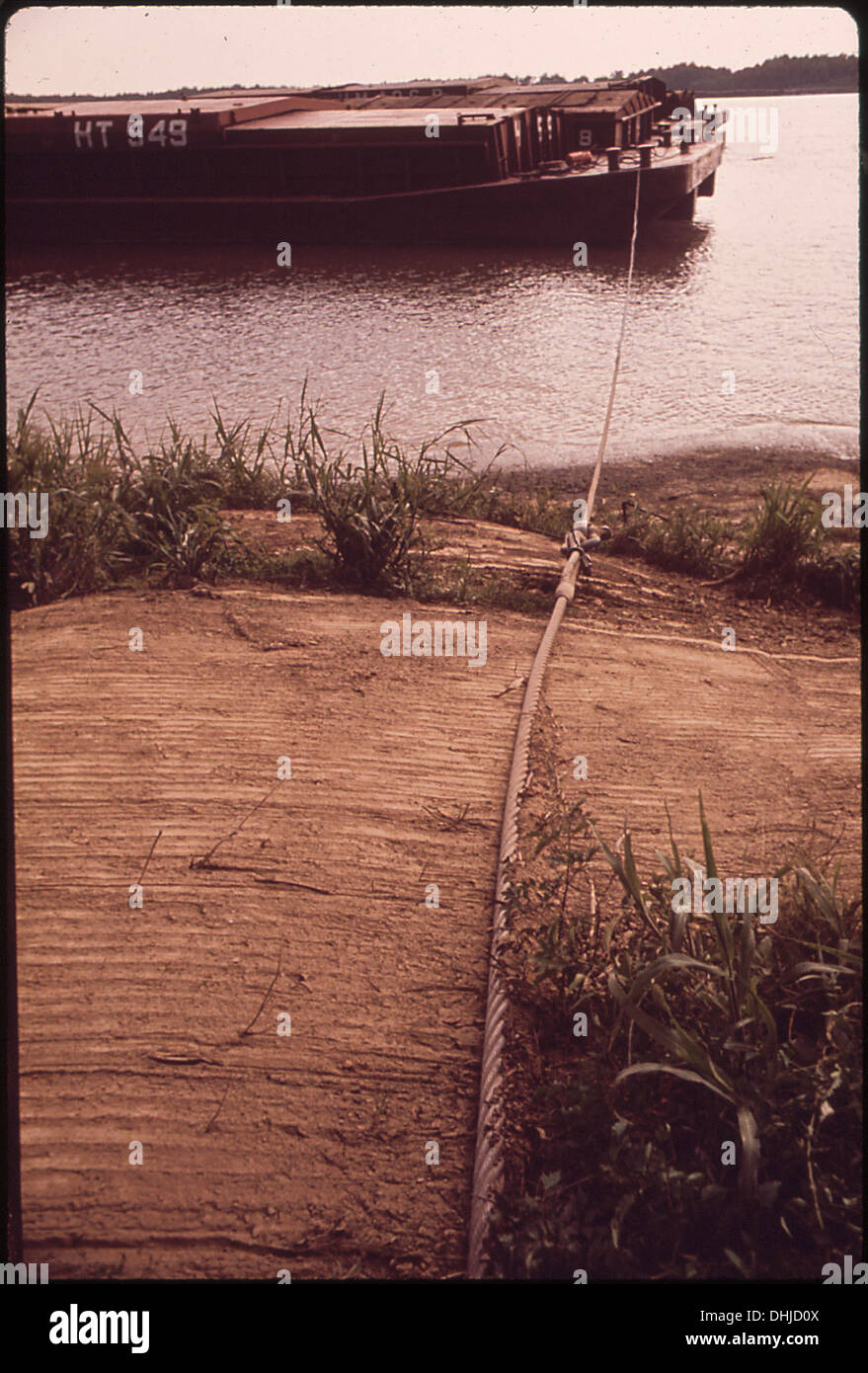 A large barge cable used for maritime transportation, specifically for ...