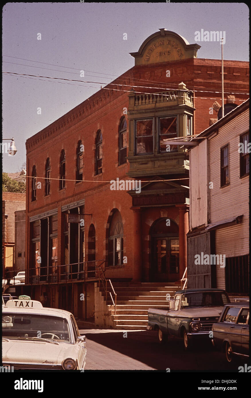 This image showcases the downtown area of Bisbee, Arizona, a historic ...