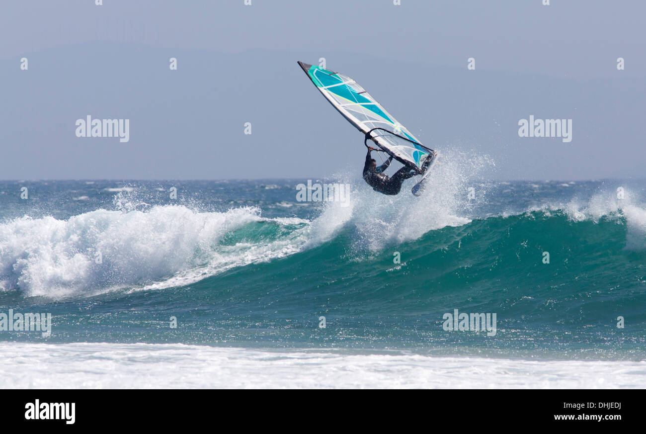 windsurfer surfing a wave Stock Photo - Alamy