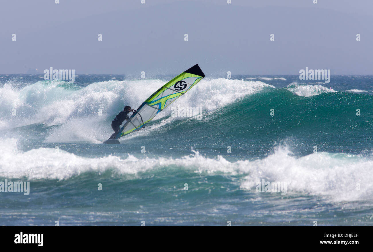 windsurfer surfing a wave Stock Photo - Alamy