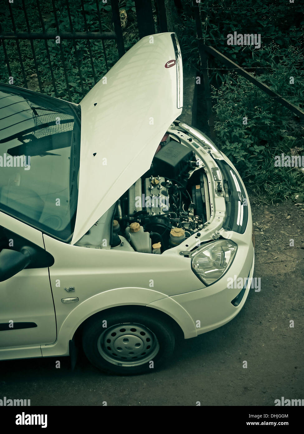 Battery of a car, standing on a road Stock Photo - Alamy