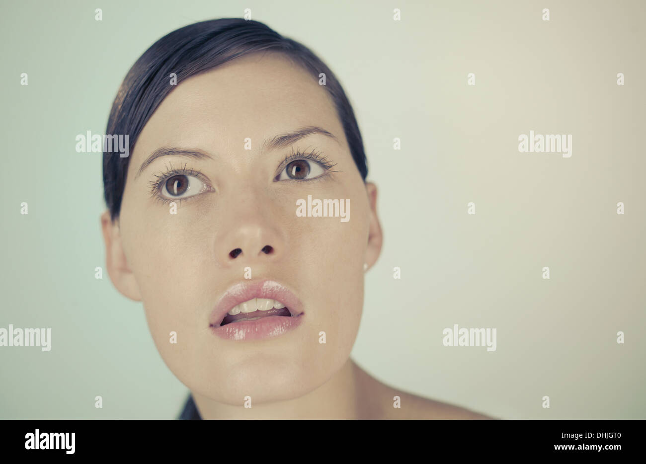 Studio shot thinking woman back view hi-res stock photography and ...