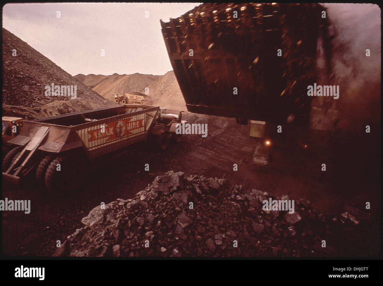 Strip mining operations at the Navajo Mine, operated by the Utah ...