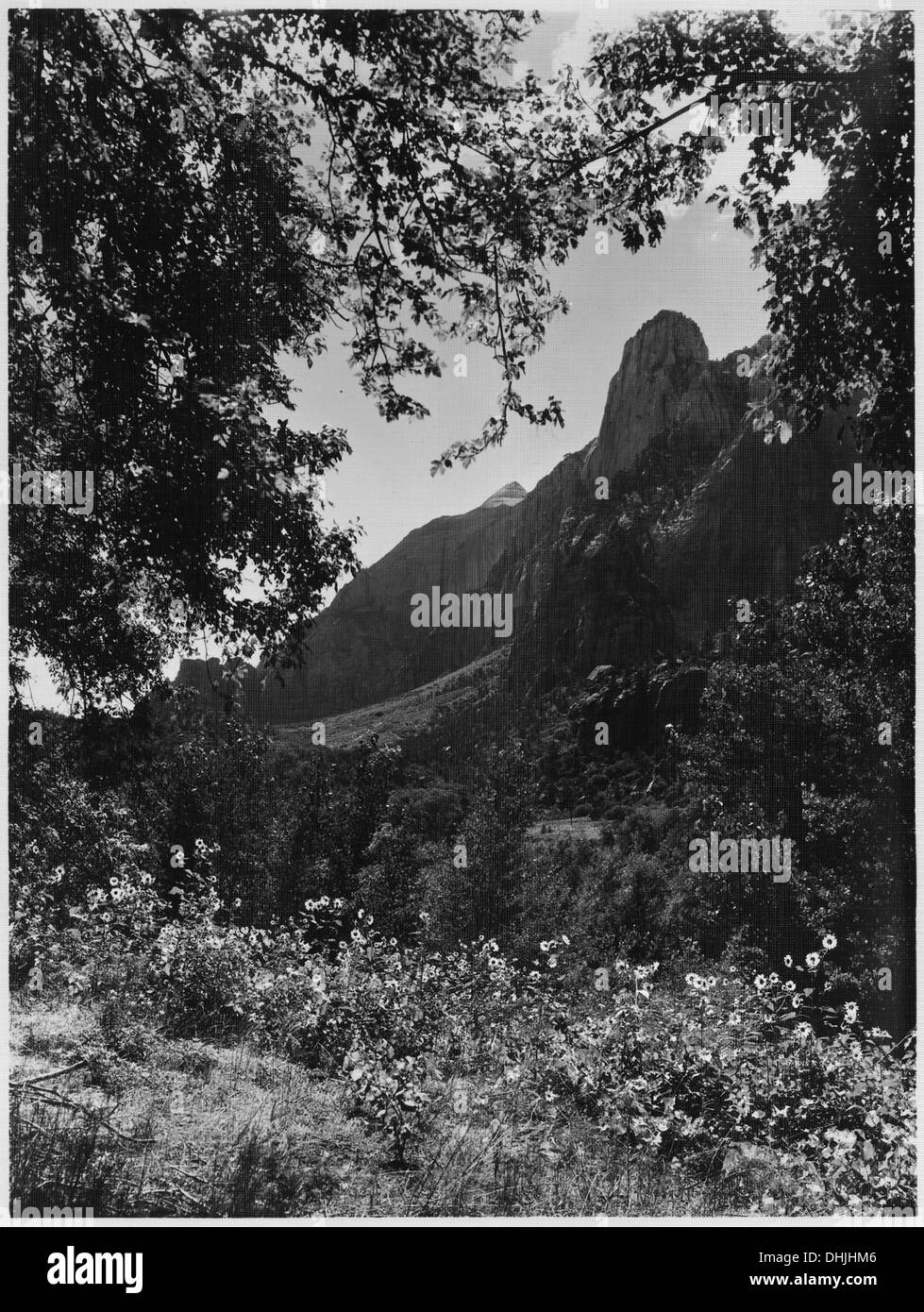 The photograph shows The Sentinel, a prominent rock formation on the ...