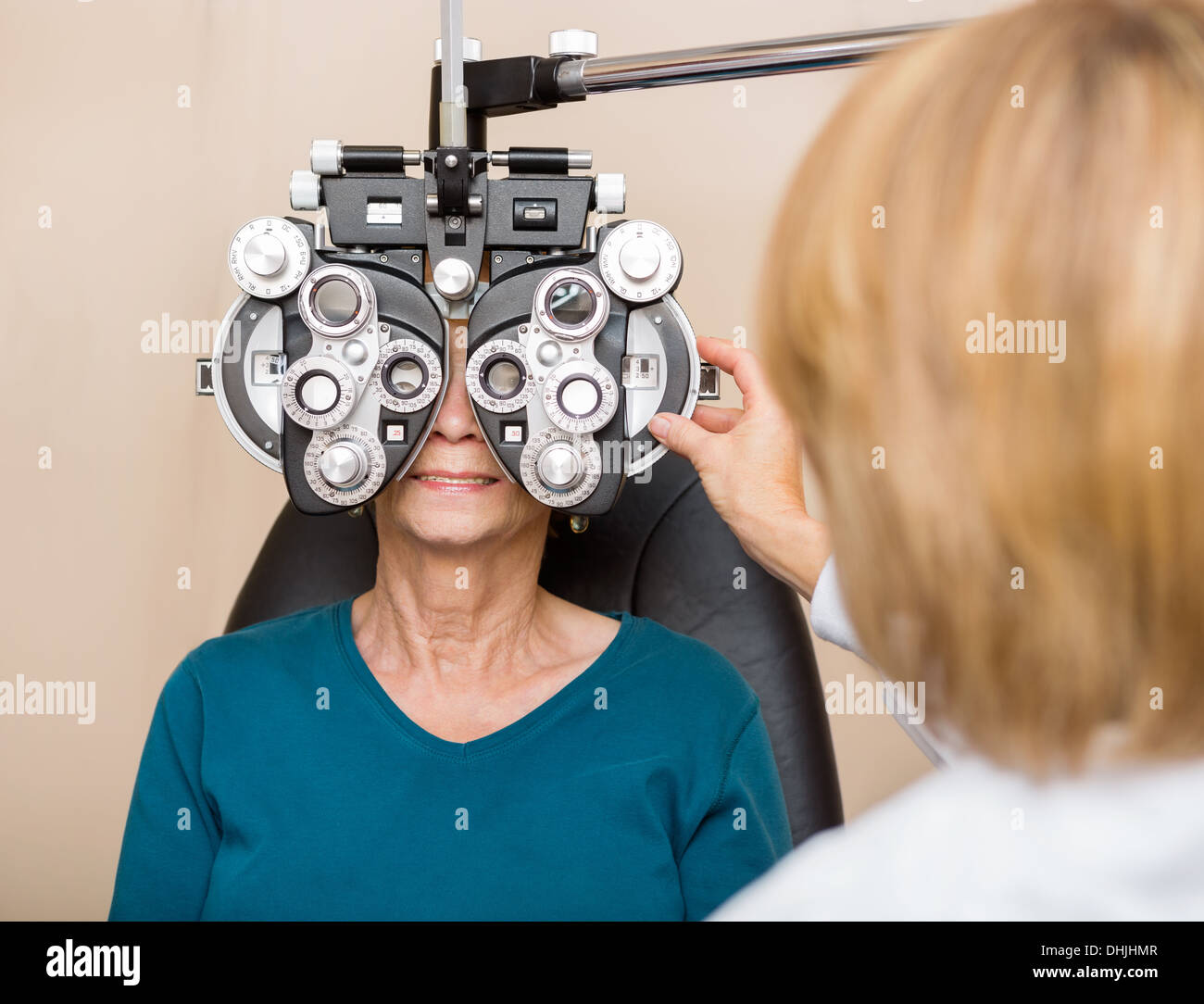 Senior Woman Having Eye Test Stock Photo - Alamy
